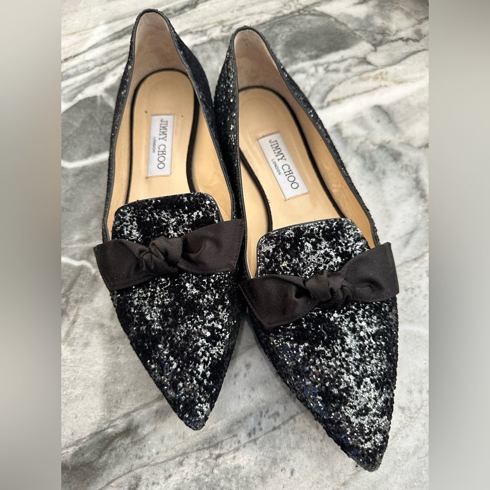 Jimmy Choo Glitter Flats - Gem